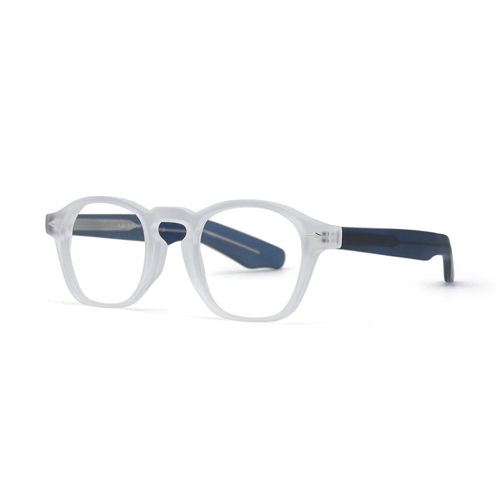 Myles Blue Light Blocking Readers in Matte Clear/Navy Blue – Team Blonde